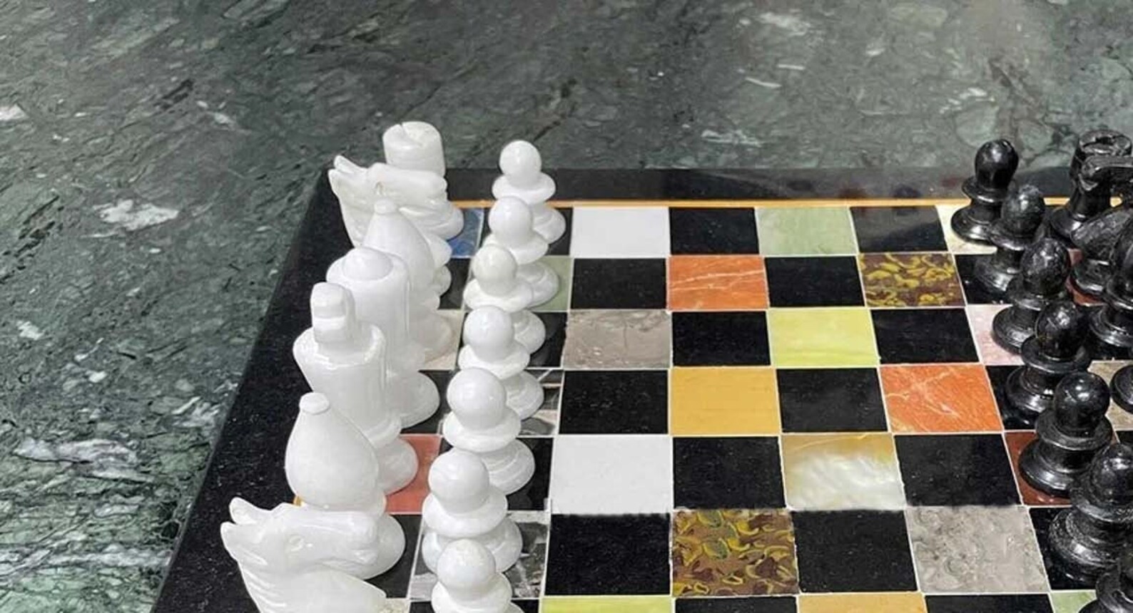 Black Marble Chess Board Premium Luxury Chess Set Handcrafted ...