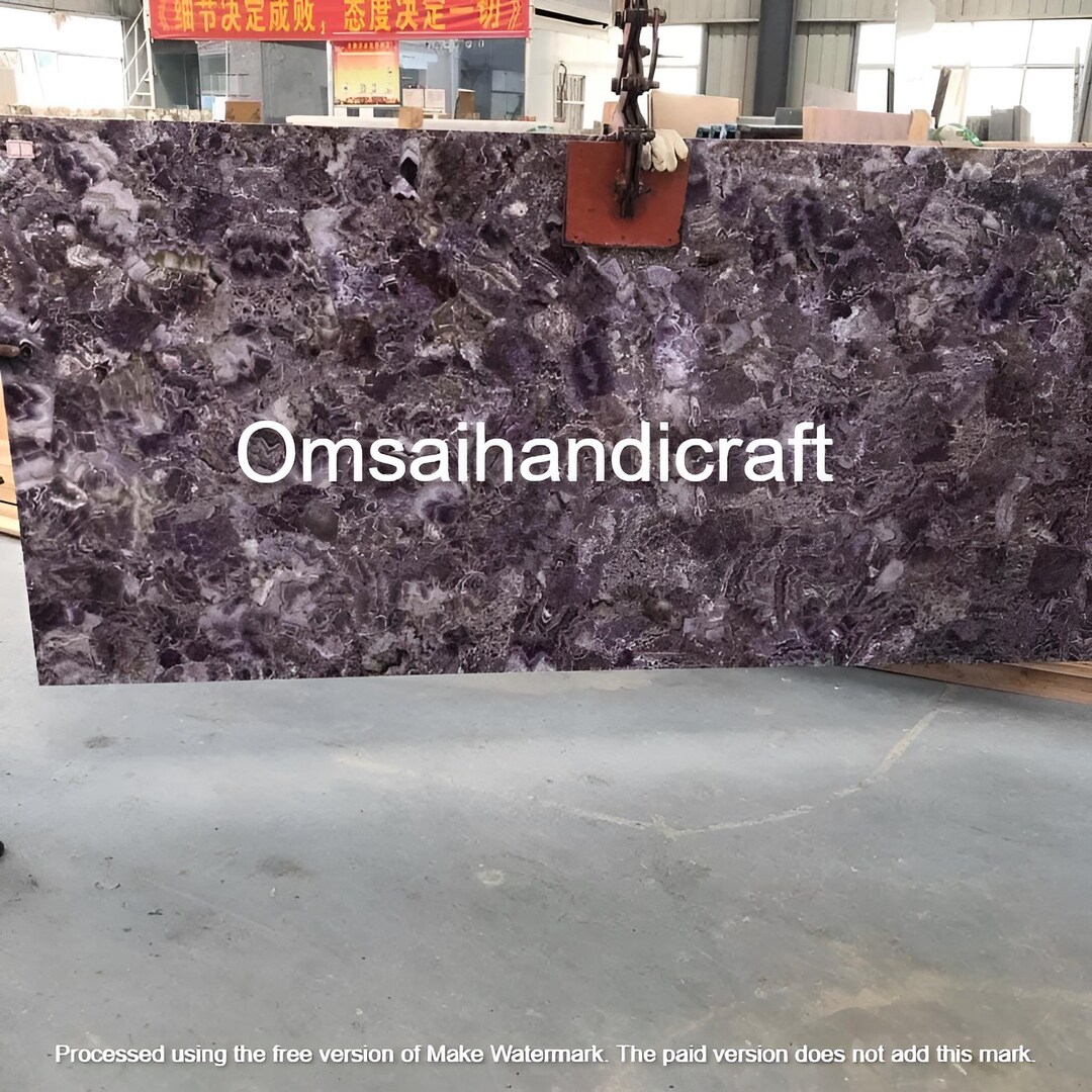 Purple Amethyst Table Top: Natural Stone Slab, Modern Art Decor - Etsy