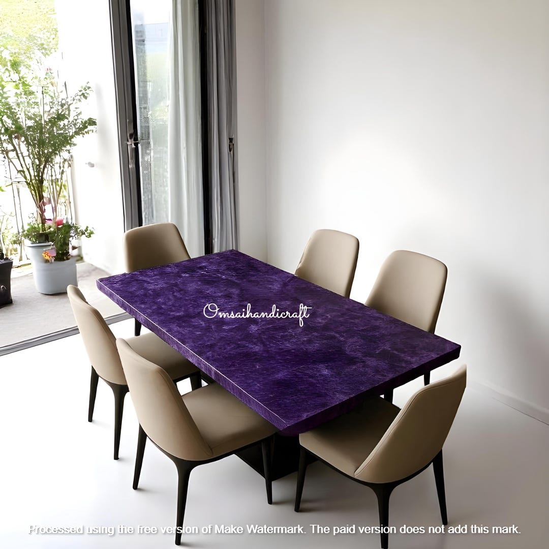 Handmade Amethyst Dining Table Top: Luxury Crystal Slab - Etsy