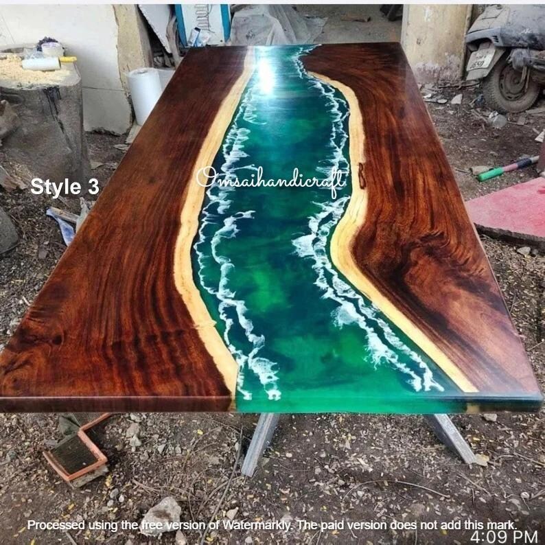 Live Edge Walnut Epoxy Resin River Table: Custom Order - Etsy