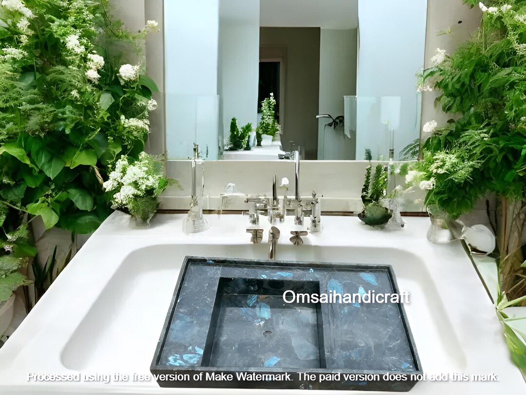 Labradorite Stone Sink: Geometrical Washbasin, Unique Bathroom ...