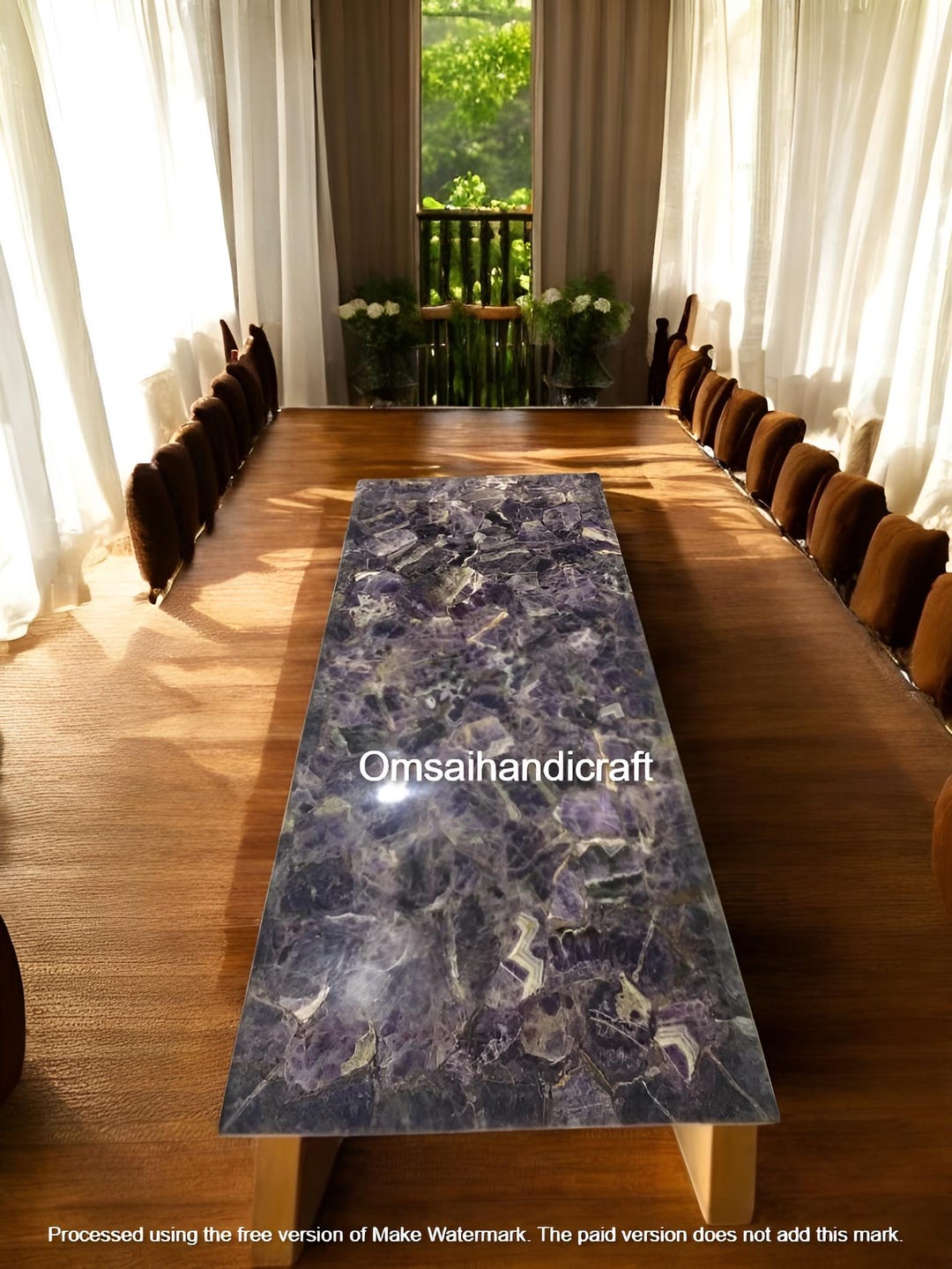 Handmade Rectangle Amethyst Table Top: Gemstone Conference Table - Etsy