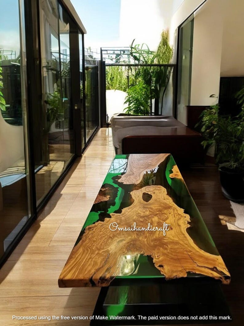 Handcrafted Live Edge Walnut Epoxy Resin Desk - Custom Trading Table - Etsy