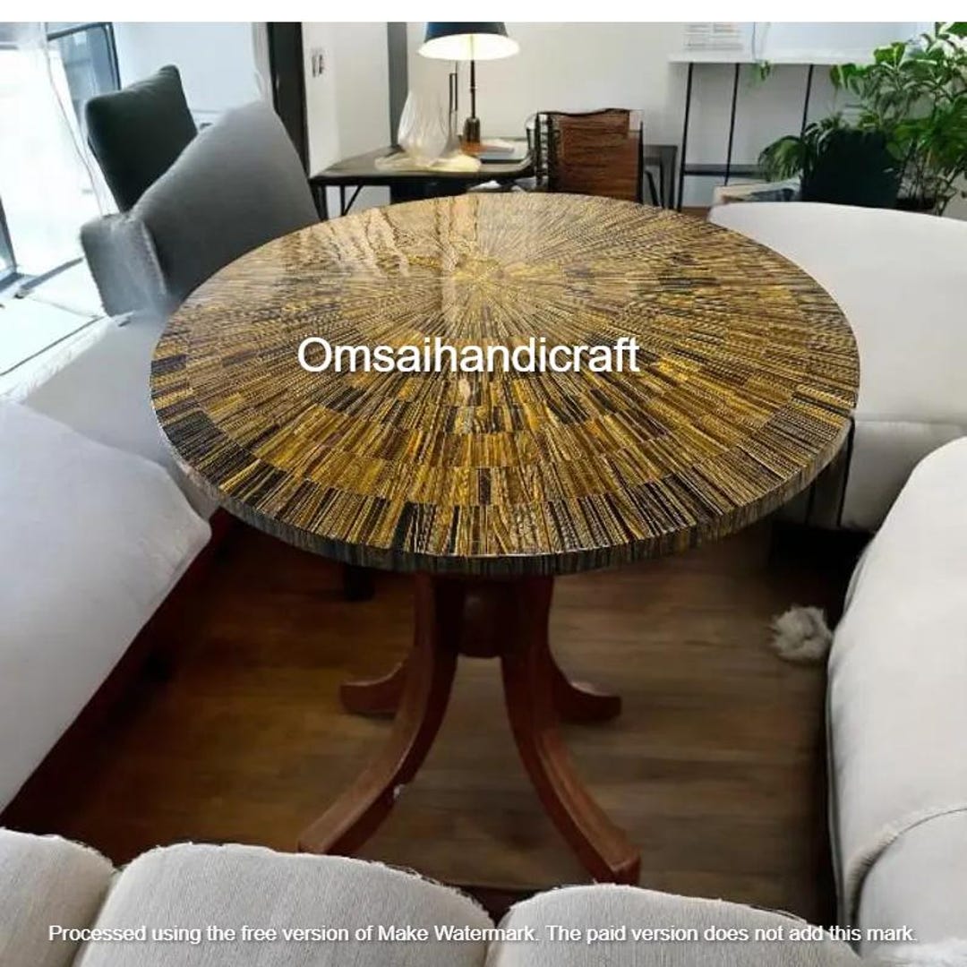 Handmade Tiger Eye Stone Table Top: Luxury Inlaid Furniture - Etsy