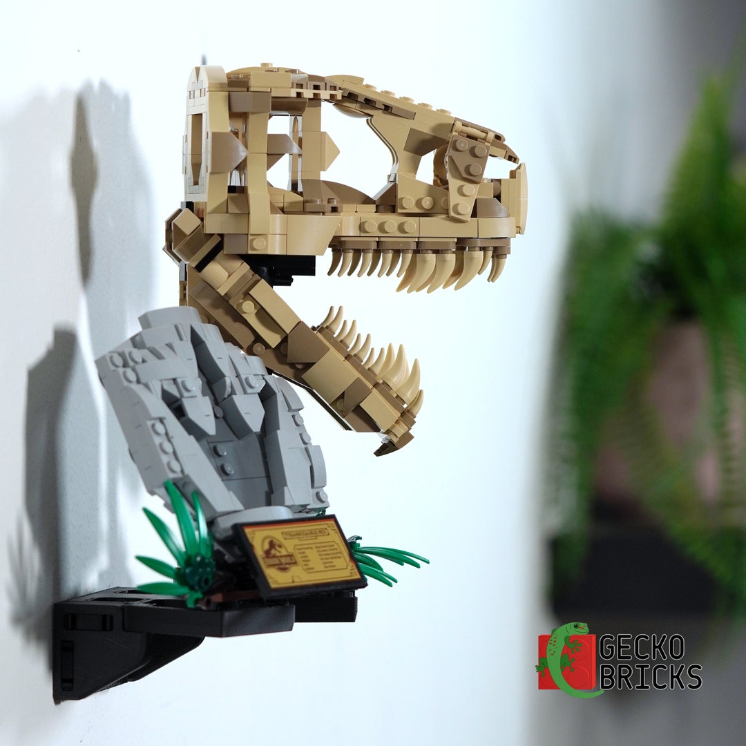 Gecko Bricks Wall Mount for LEGO Jurassic World Dinosaur Fossils T Rex ...