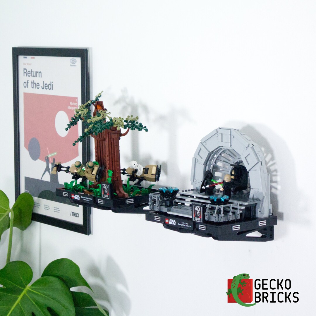 Gecko Bricks Wall Mount for LEGO Star Wars Diorama 75329 75339 75330 ...