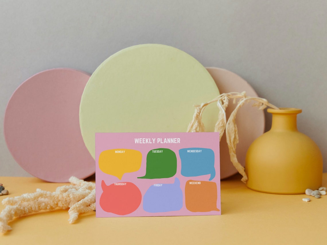 Digital Weekly Planner, Comic Style Weekly Planner, Colorful Planner ...