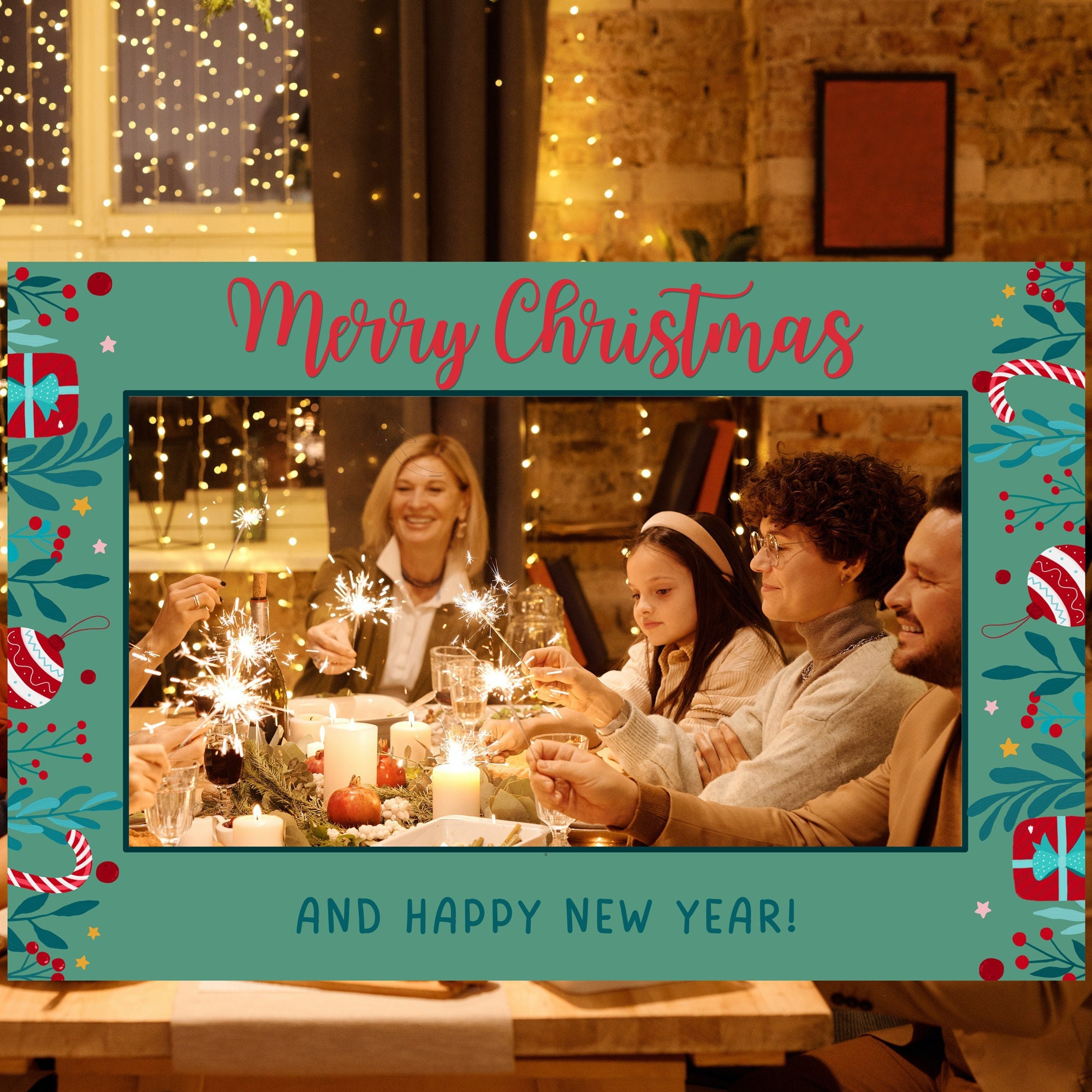 Capture the Magic: Christmas Party Photo Prop Frame Printable Template ...