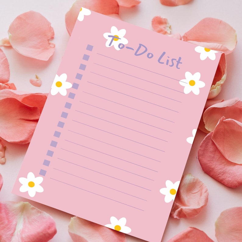 Pink to Do List Printable, Simple Tasks List Template, Productivity ...