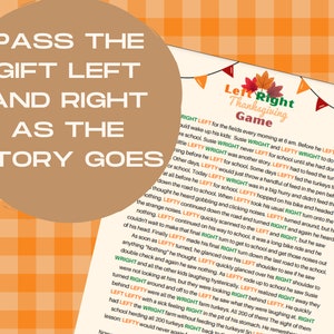Thanksgiving Left Right Game, 2023 Thanksgiving Game, Group Game ...
