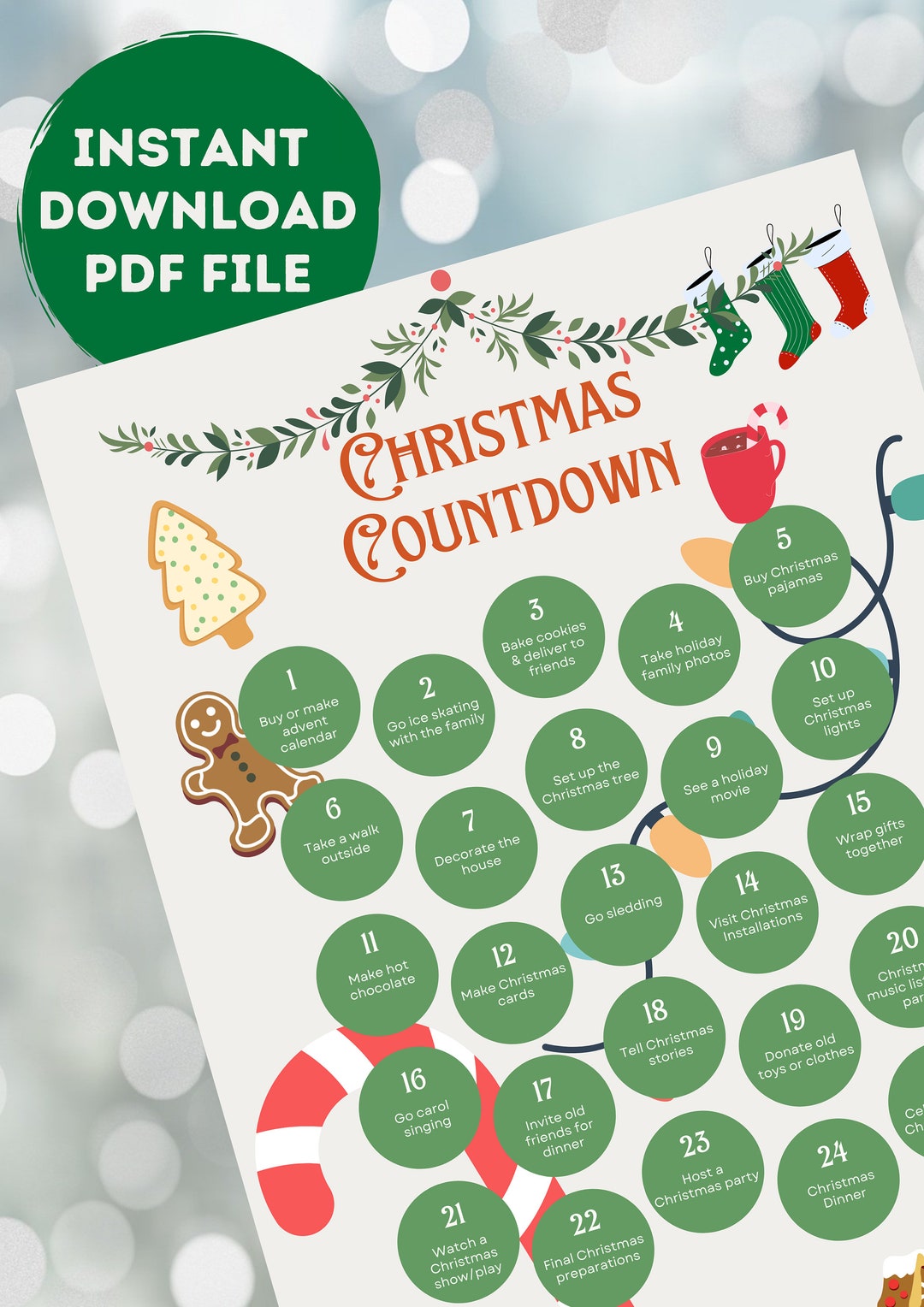 Printable Advent Calendar Christmas Printable Activites Calendar ...