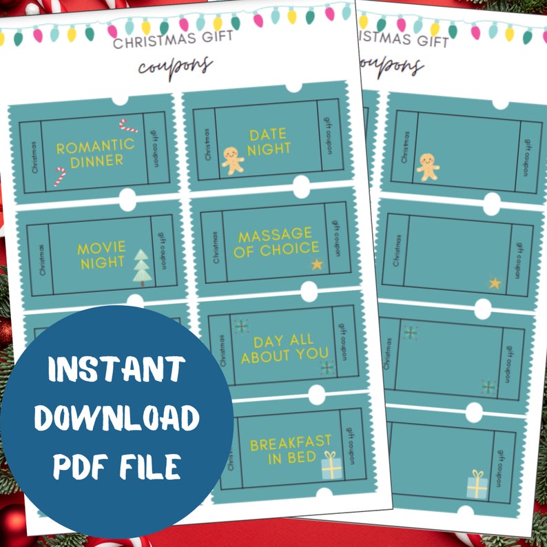 Printable Christmas Coupons, Coupons Template, Christmas Gift ...