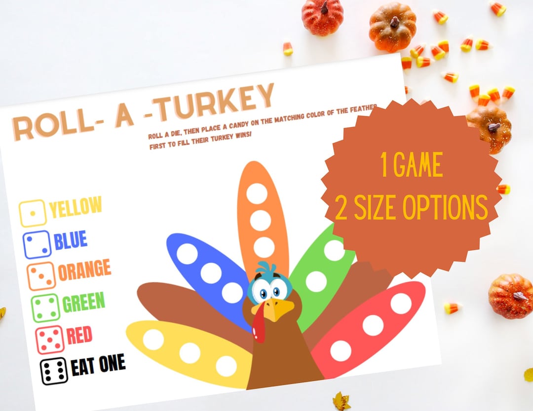 Roll A Turkey Game, Thanksgiving Game, Roll A Turkey Dice Game ...