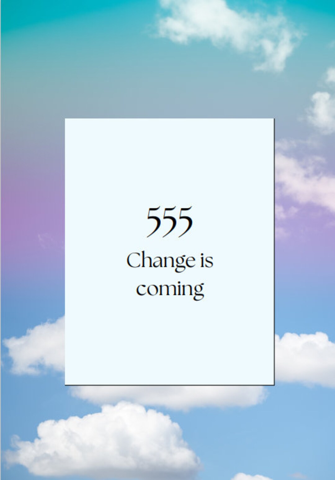 Printable Digital Download Art PDF Angel Numbers 555-999 Cloud ...