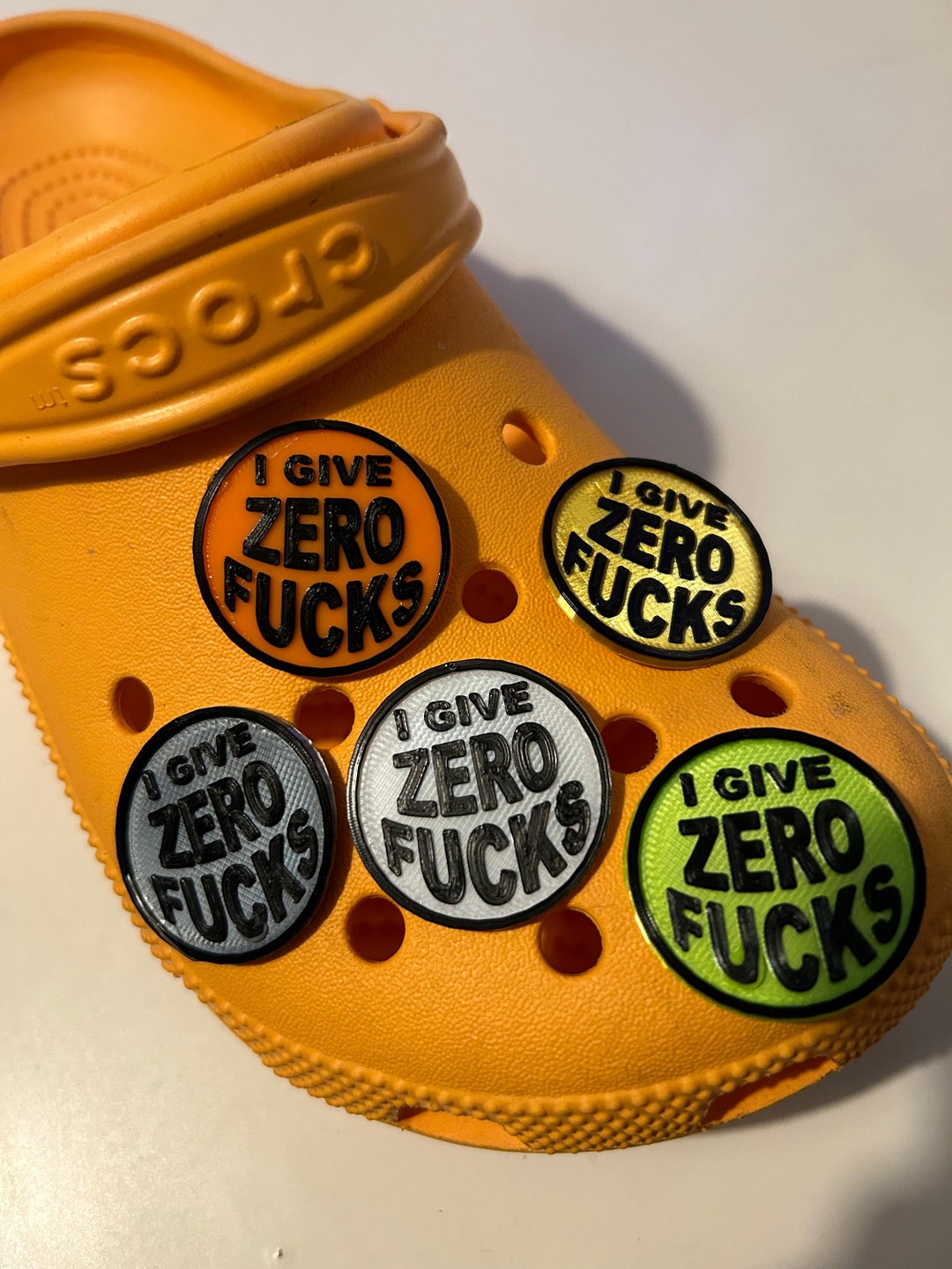 3D Printed 'I Give Zero Fcks' Croc Charm - Etsy Australia