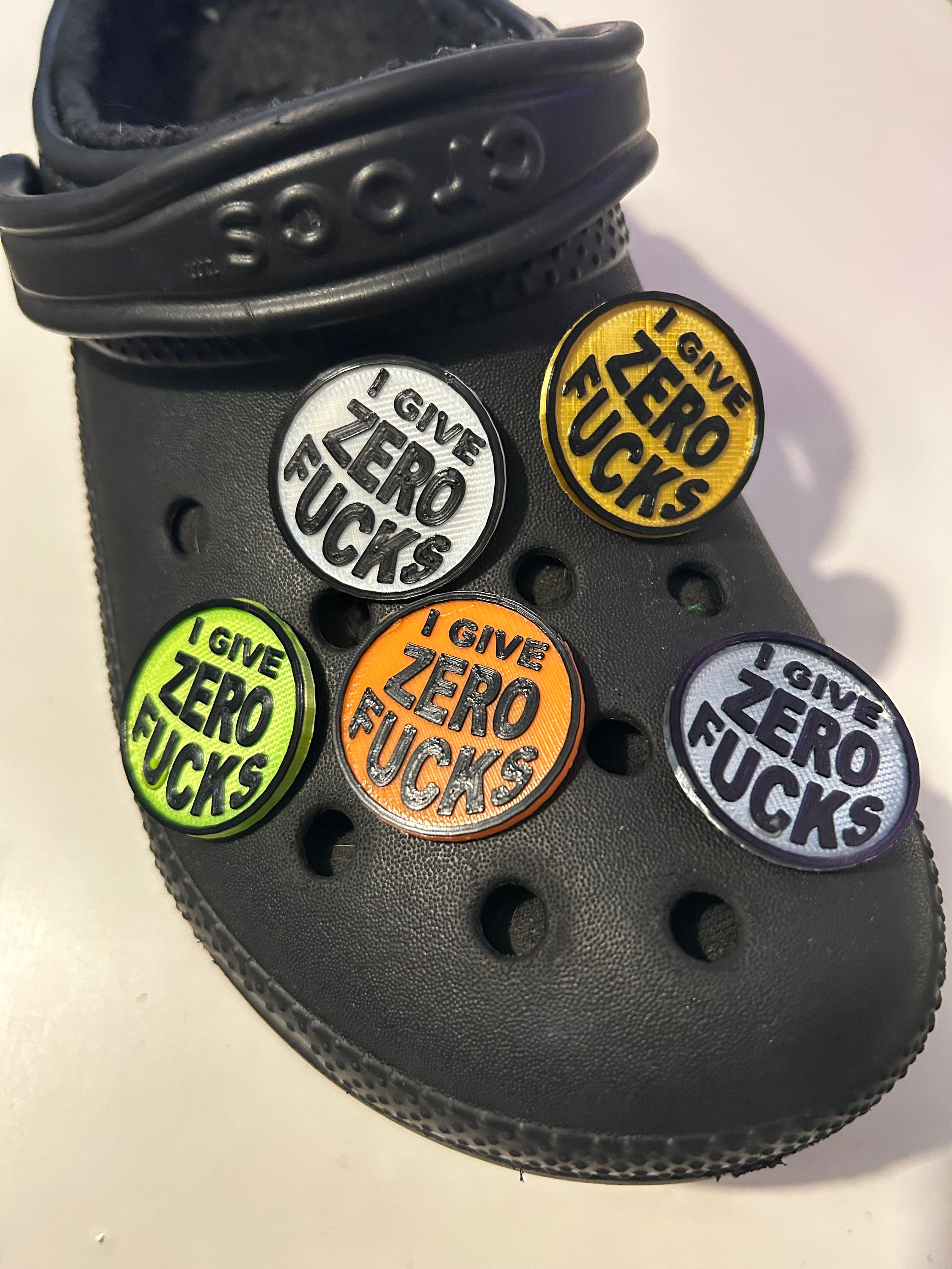 3D Printed 'I Give Zero Fcks' Croc Charm - Etsy Australia