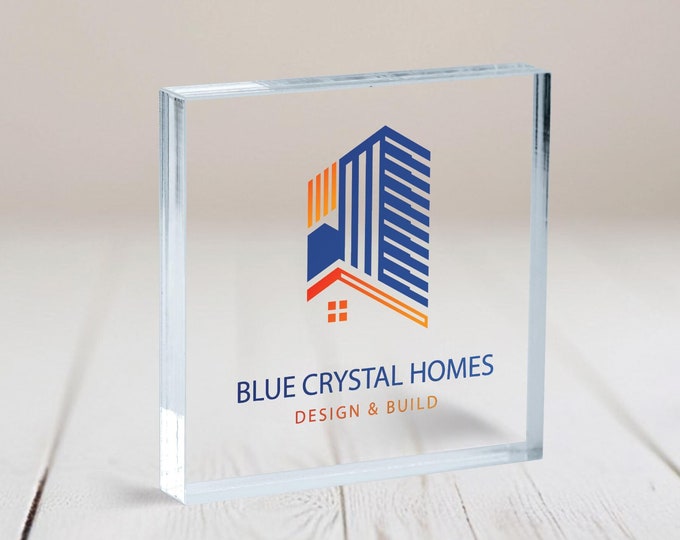 Custom Company Logo Office Desk Decor, Acrylic Business Logo Sign ...