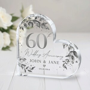 Diamond 60th Anniversary Gift, Personalized 60th Anniversary Gift ...