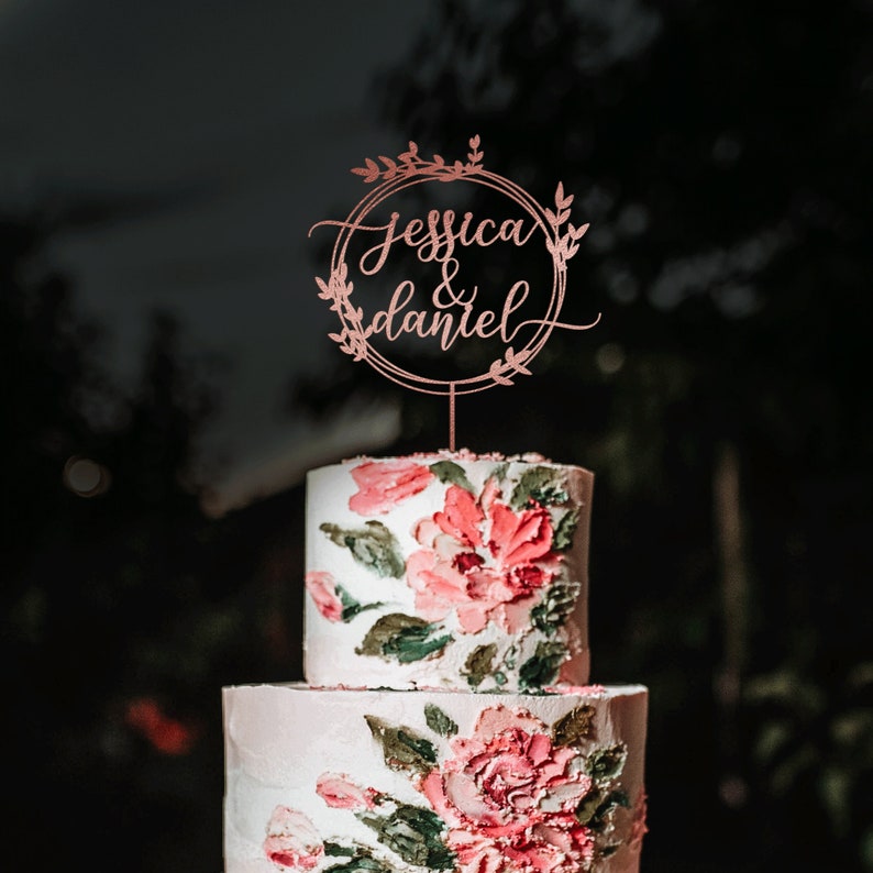 Gold Cake Topper With Names Personalized Cake Topper Custom - Etsy UK