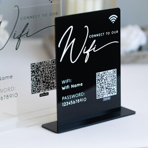 Wifi Sign, Wifi Acrylic Sign, Wifi Password Sign, Personalized Business ...