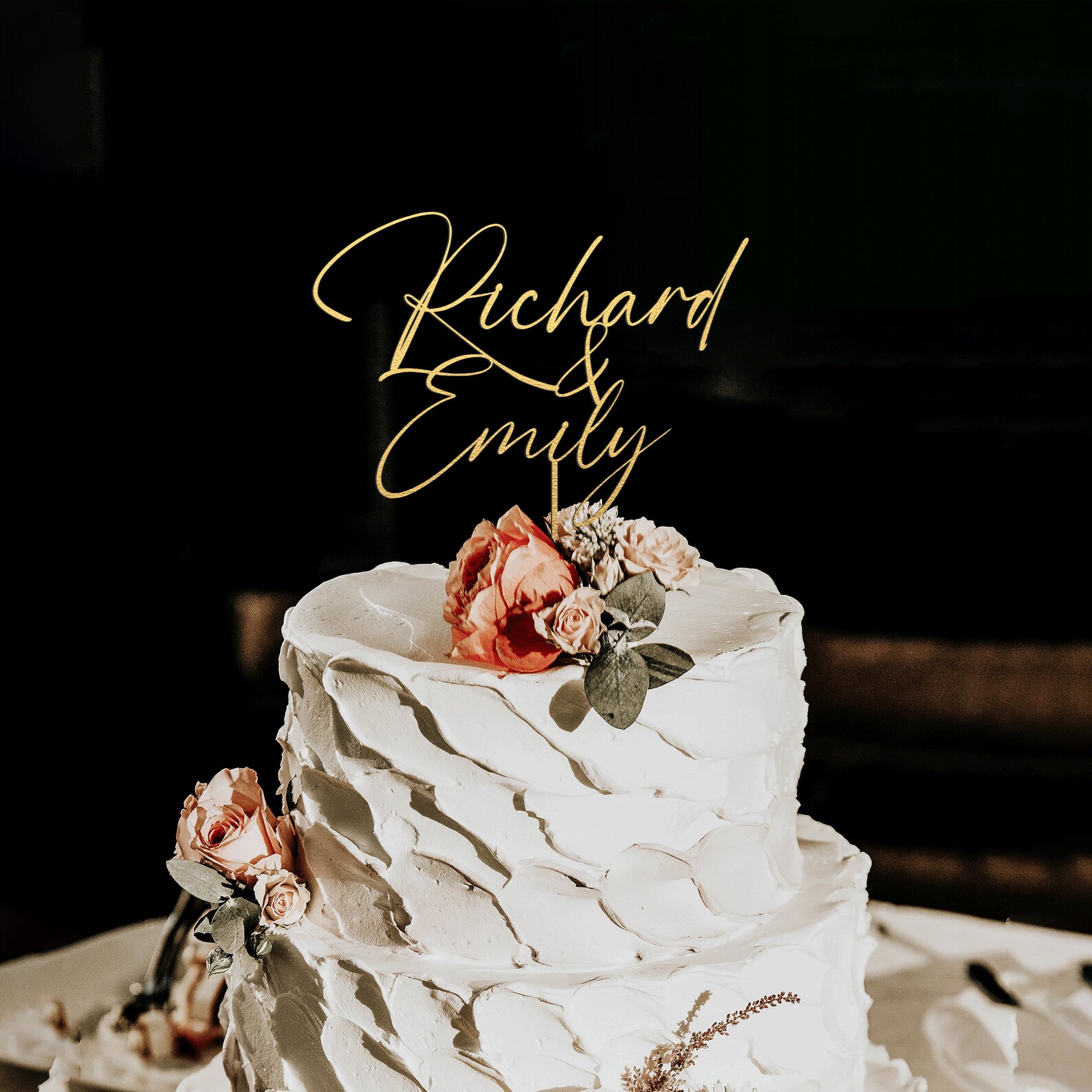 Personalized Cake Topper, Custom Names Cake Topper, Mr and Mrs Cake ...