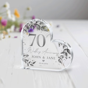 Personalized 70th Anniversary Gift, Platinum 70th Anniversary Gift ...