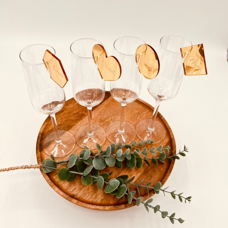 Personalized Drink Tags, Drink Charms, Cocktail Tags, Acrylic Place ...