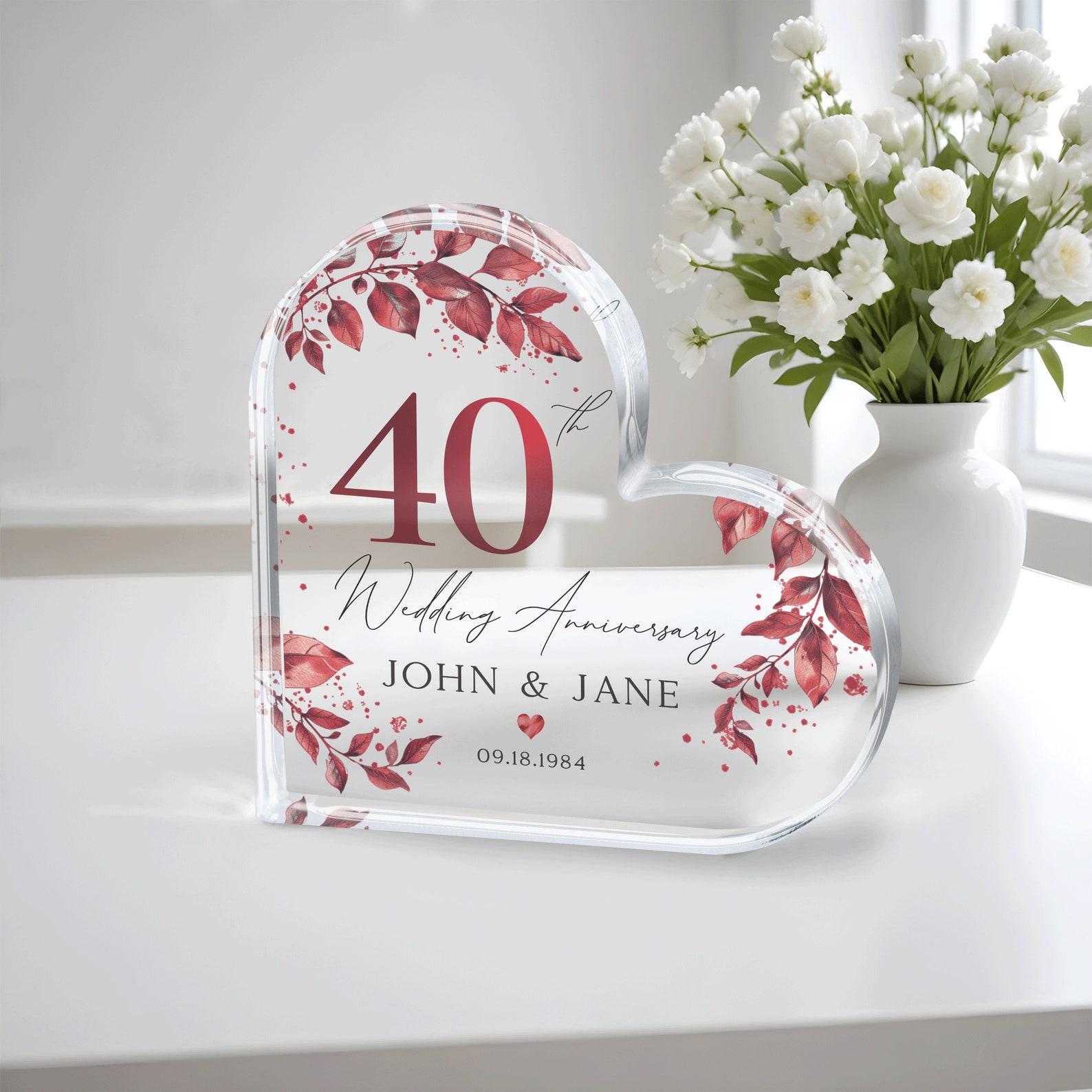Personalized Ruby 40th Anniversary Gift, Ruby Anniversary Gift, 40th ...