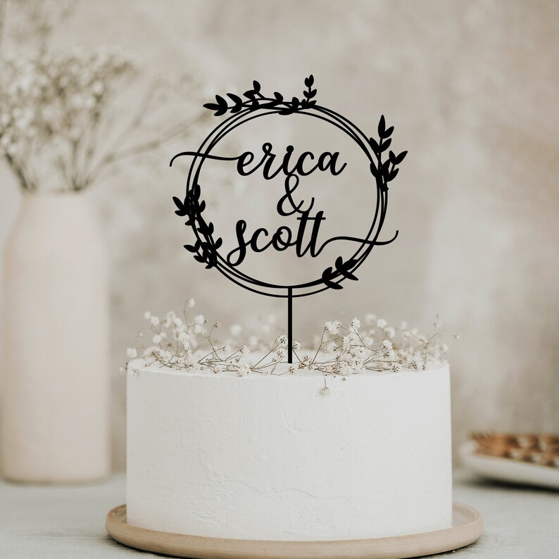 Gold Cake Topper With Names Personalized Cake Topper Custom - Etsy UK