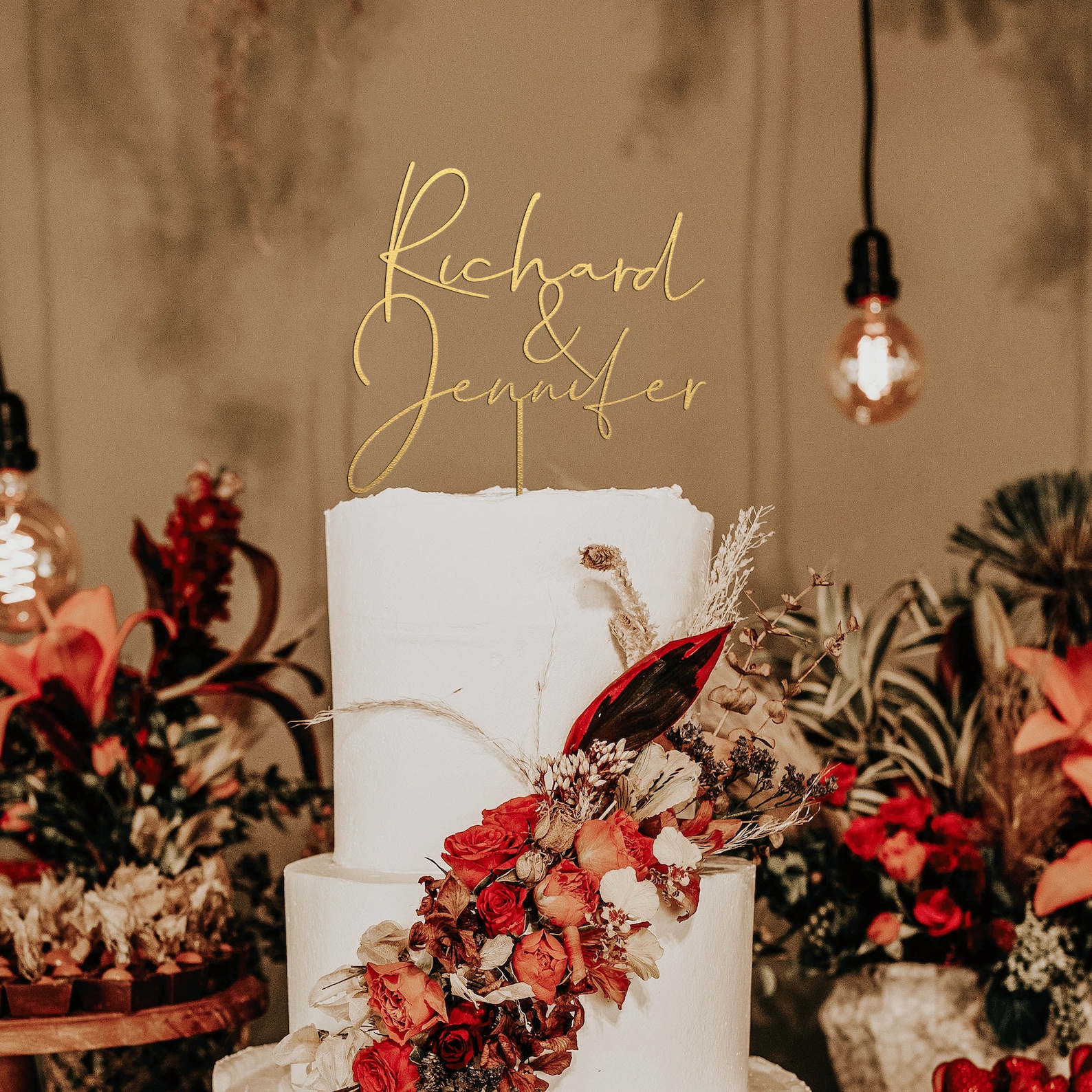 Personalized Cake Topper, Custom Names Cake Topper, Mr and Mrs Cake ...