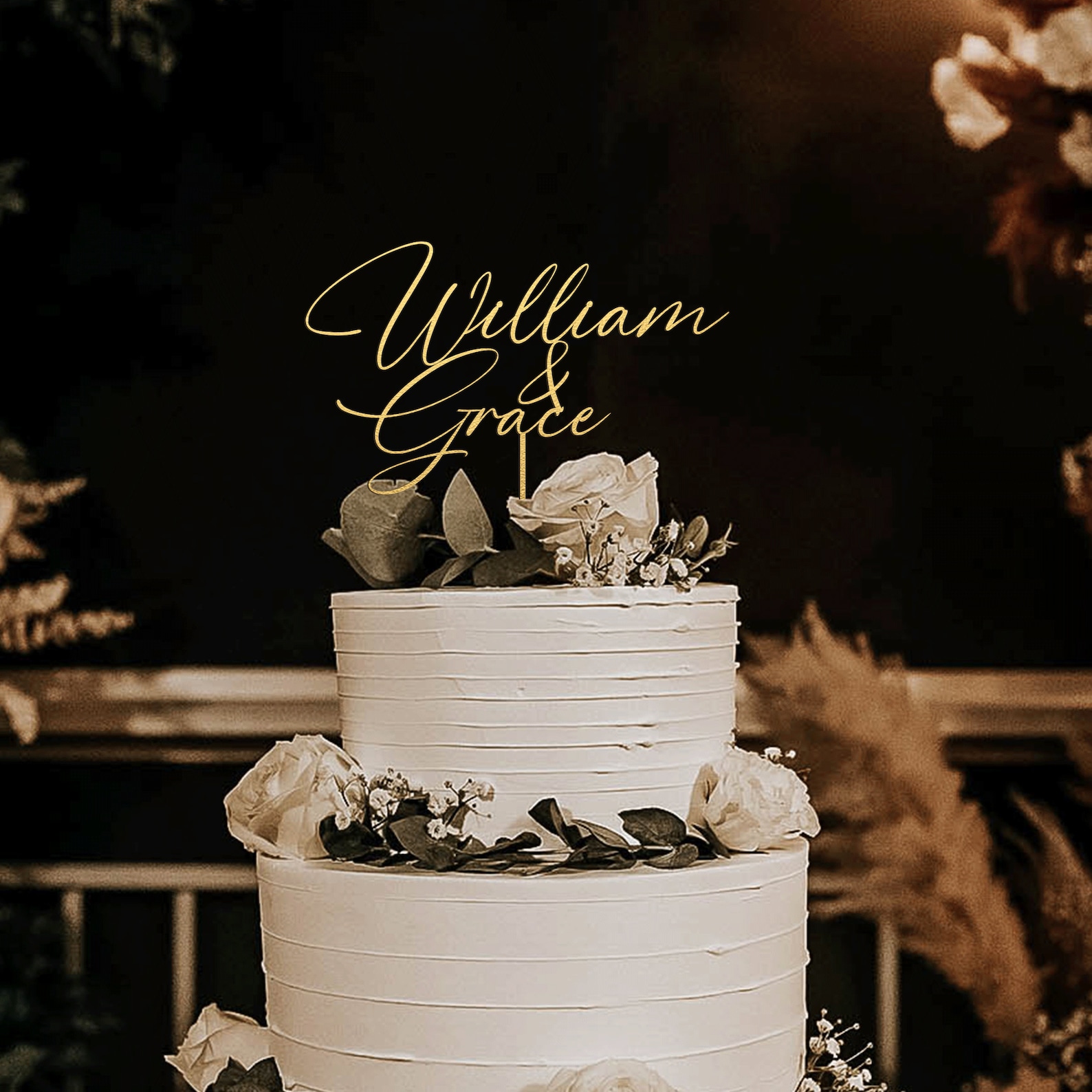 Personalized Cake Topper, Custom Names Cake Topper, Mr and Mrs Cake ...