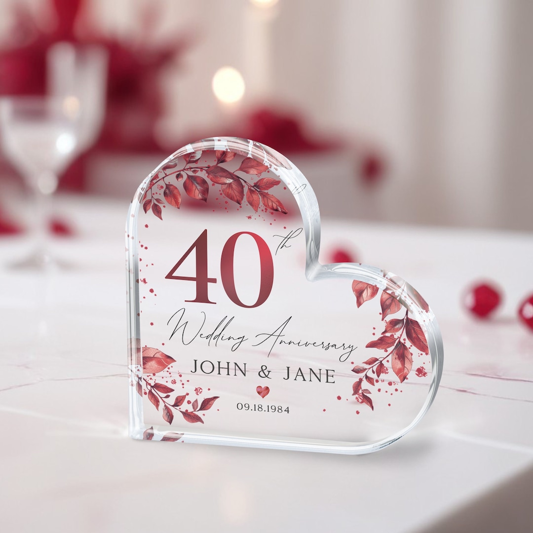 Personalized Ruby 40th Anniversary Gift, Ruby Anniversary Gift, 40th ...