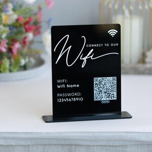 Wifi Sign, Wifi Acrylic Sign, Wifi Password Sign, Personalized Business ...