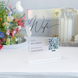 Wifi Sign, Wifi Acrylic Sign, Wifi Password Sign, Personalized Business ...