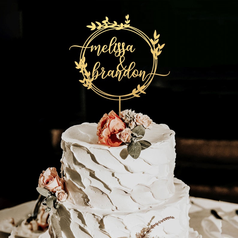 Gold Cake Topper With Names Personalized Cake Topper Custom - Etsy UK