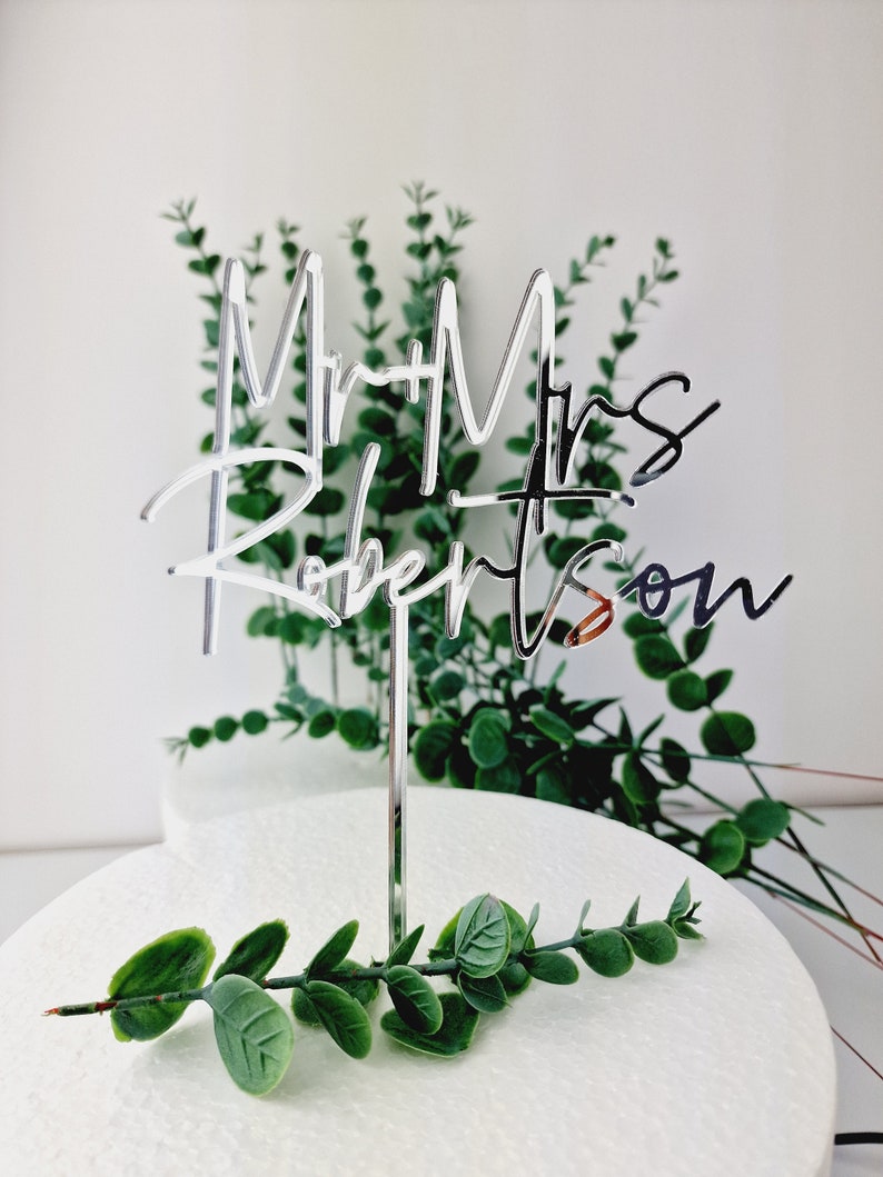 Gold Wedding Cake Topper Custom Wedding Cake Topper Mr and - Etsy