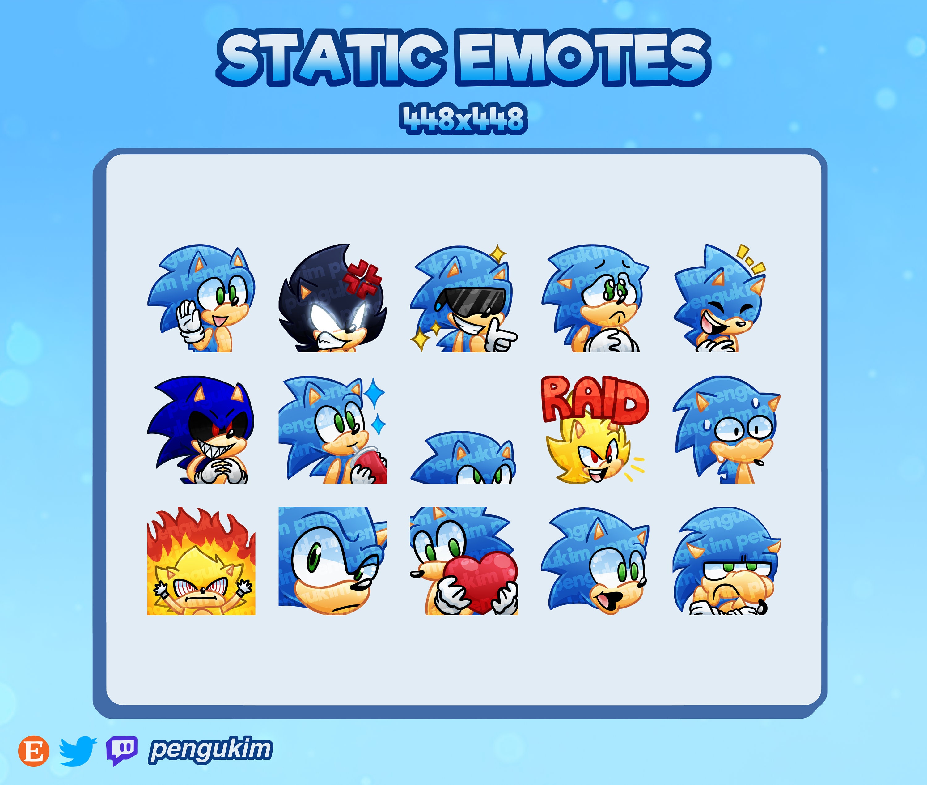 Team Sonic Heroes 60+ Emote Bundle for Twitch / Youtube / Discord ...