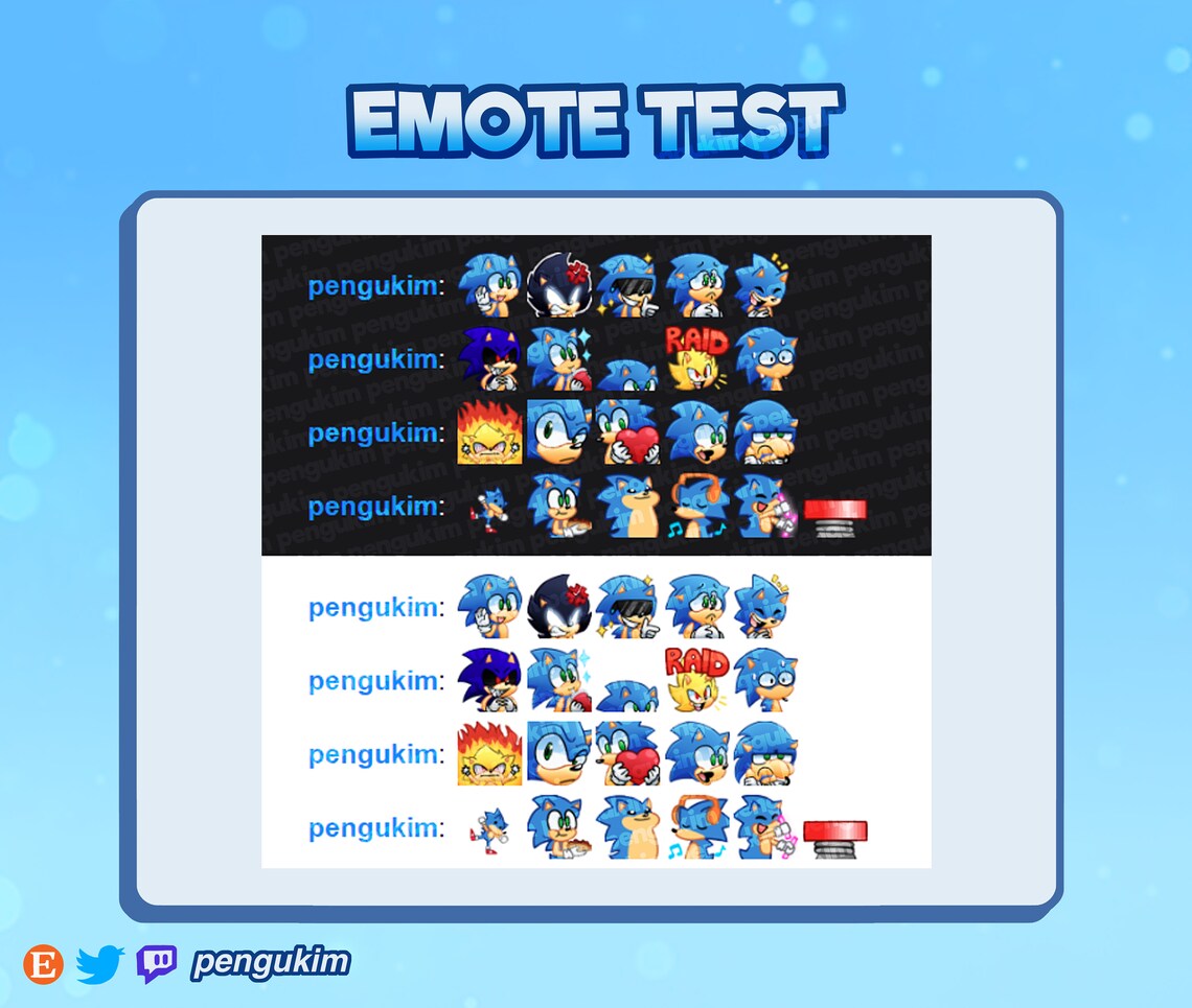 20+ Sonic the Hedgehog STATIC + ANIMATED Emotes for Twitch, Youtube ...
