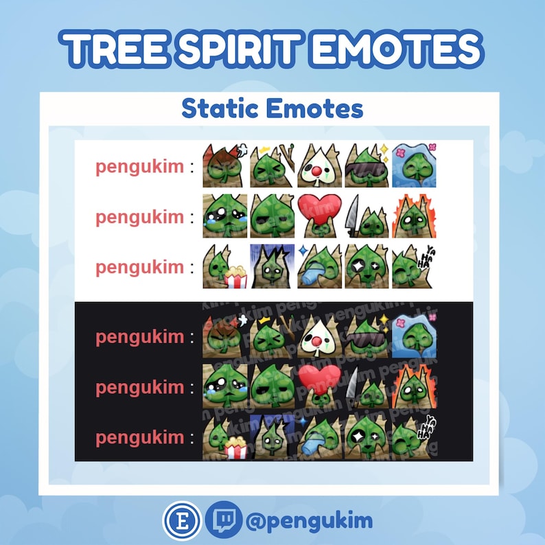 15 Tree Spirit Static Emotes for Twitch Youtube Discord Facebook Kick ...
