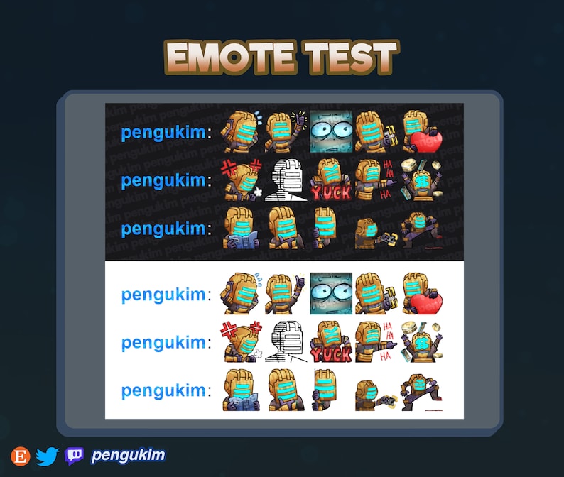 15 Isaac Clarke dead Space 13 STATIC 2 ANIMATED Emote Pack for Twitch ...