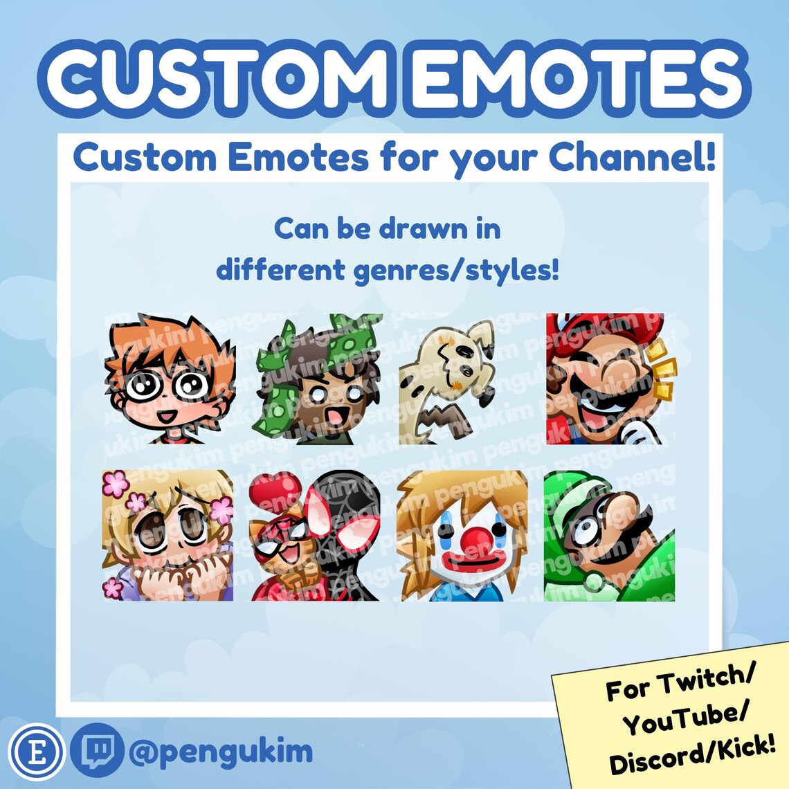 Custom Emote Commission | Emotes for Twitch, Youtube, Discord, or Kick ...