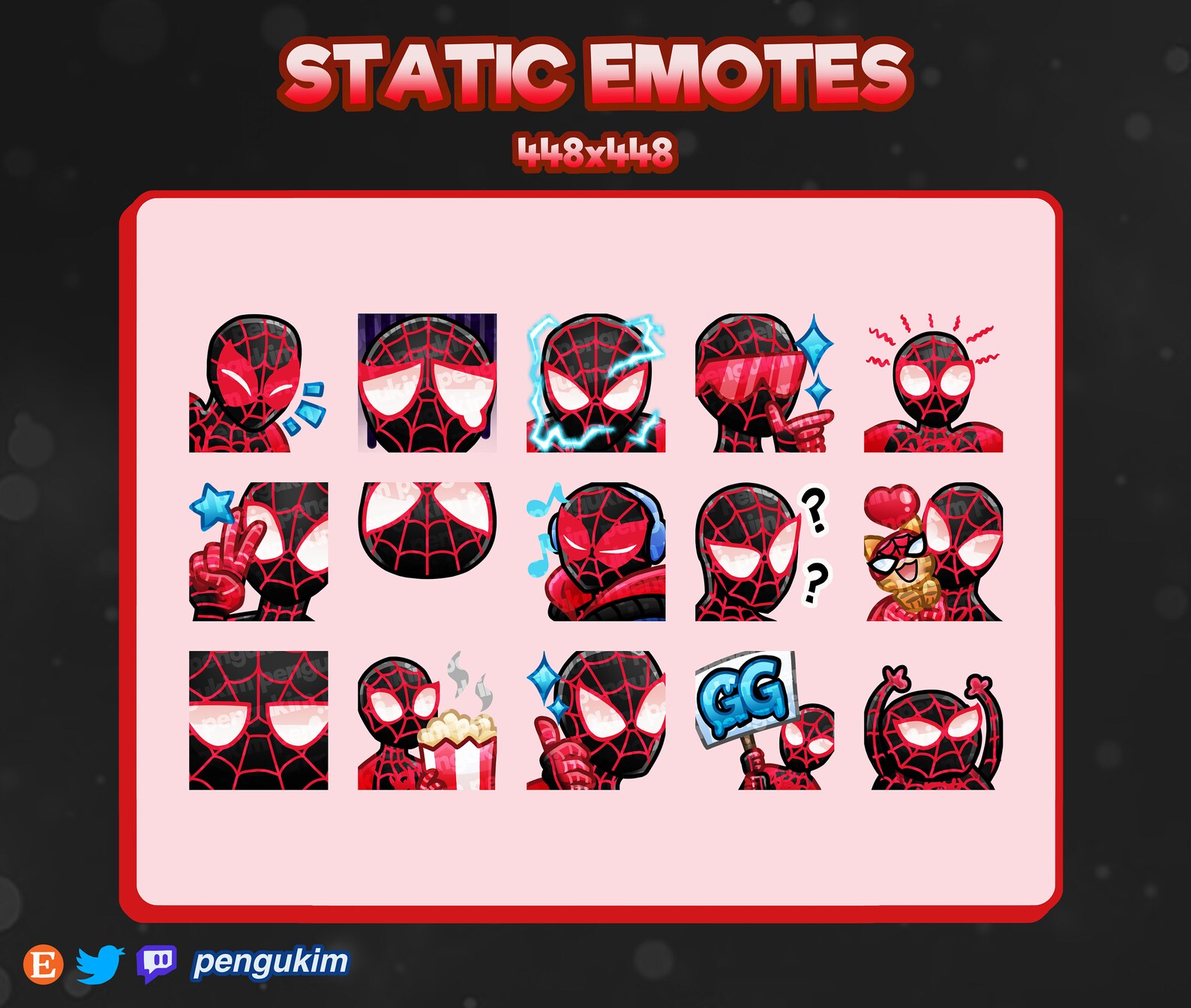 15+ Miles Morales Emotes for Twitch / Youtube / Discord / Facebook ...