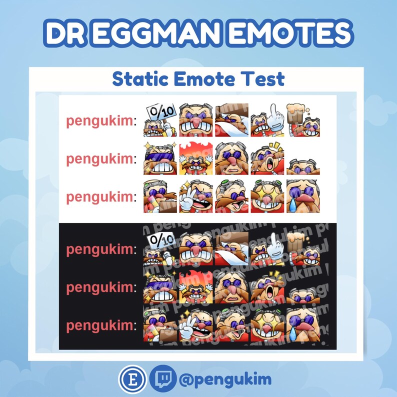 20 Dr Eggman Static & Animated Emote Pack for Twitch Youtube Discord ...