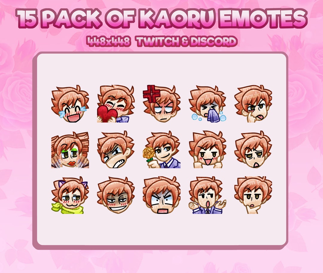 15 OHSHC Kaoru STATIC Emotes for Twitch, Youtube, Discord (ready to Use ...