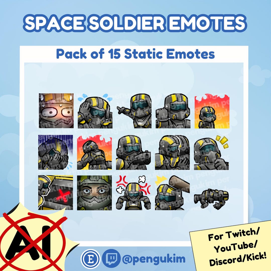 15 Space Soldier Emotes for Twitch, Youtube, Discord, Facebook, and ...