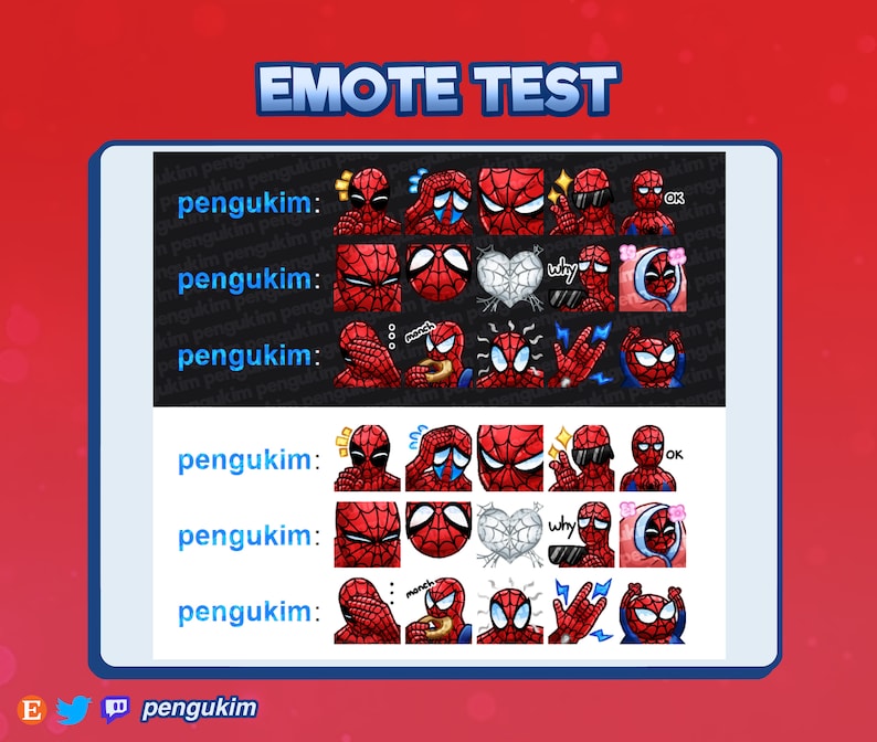 15 Spider-man Emotes for Twitch/youtube/discord/facebook/kick ...