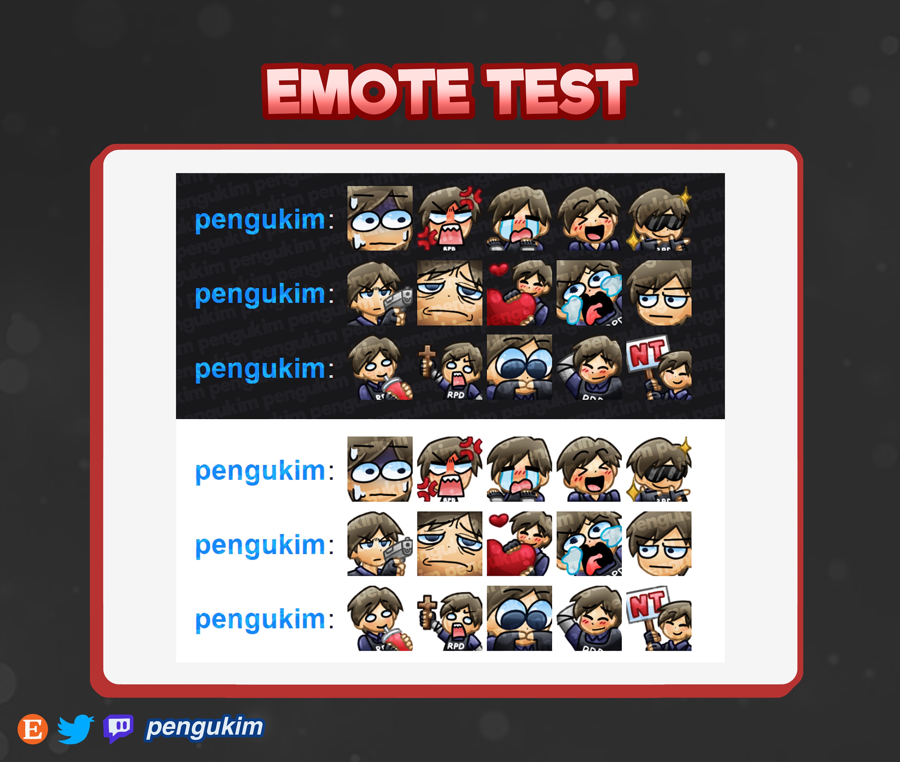 20 Leon Kennedy Emotes Animated & Static for Twitch / Youtube / Discord ...