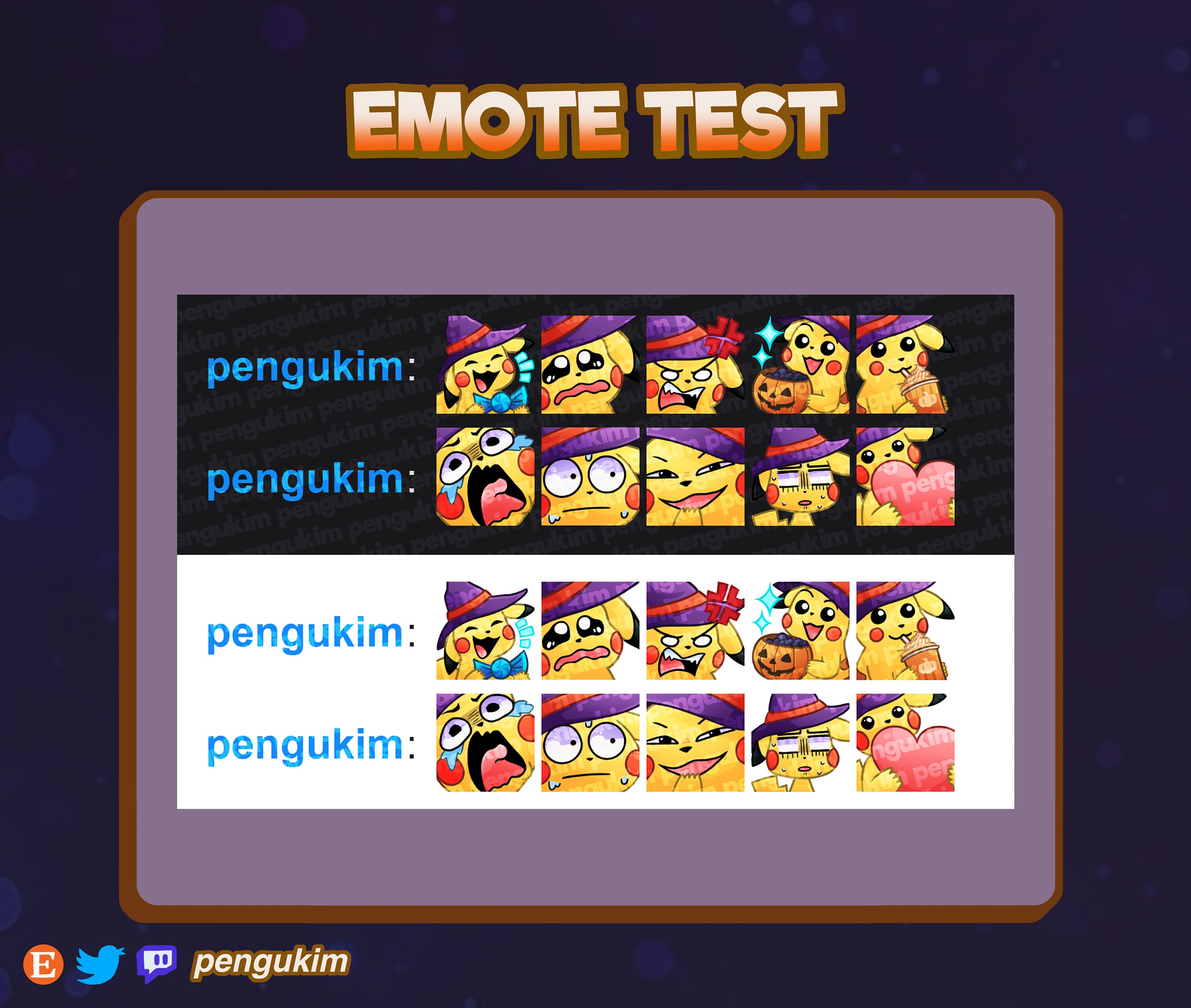 10 Witch Pikachu STATIC Emotes for Twitch, Youtube, Discord (ready to ...