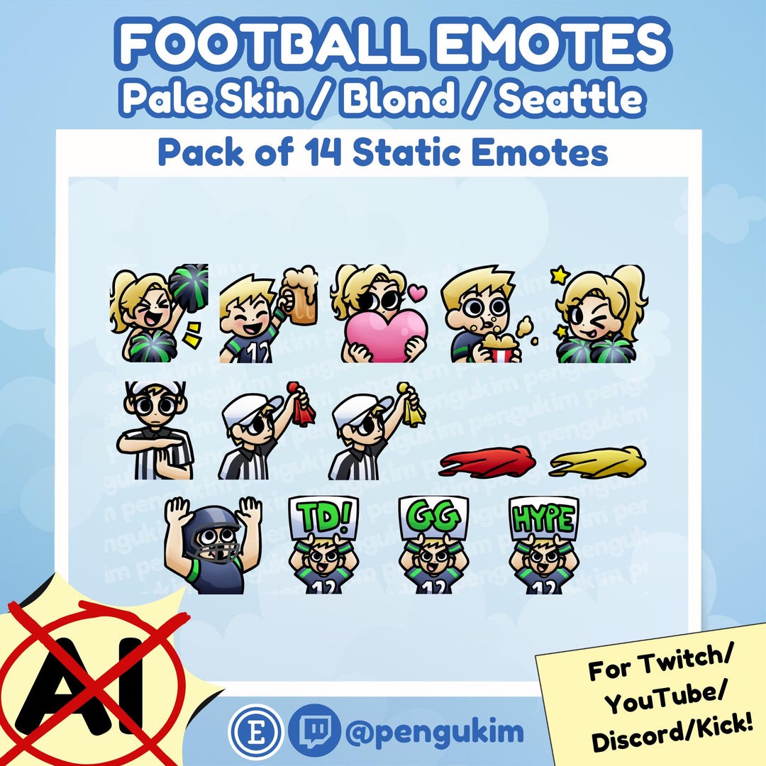 14 Seattle Football Emotes for Twitch, Youtube, Discord, Facebook, and ...