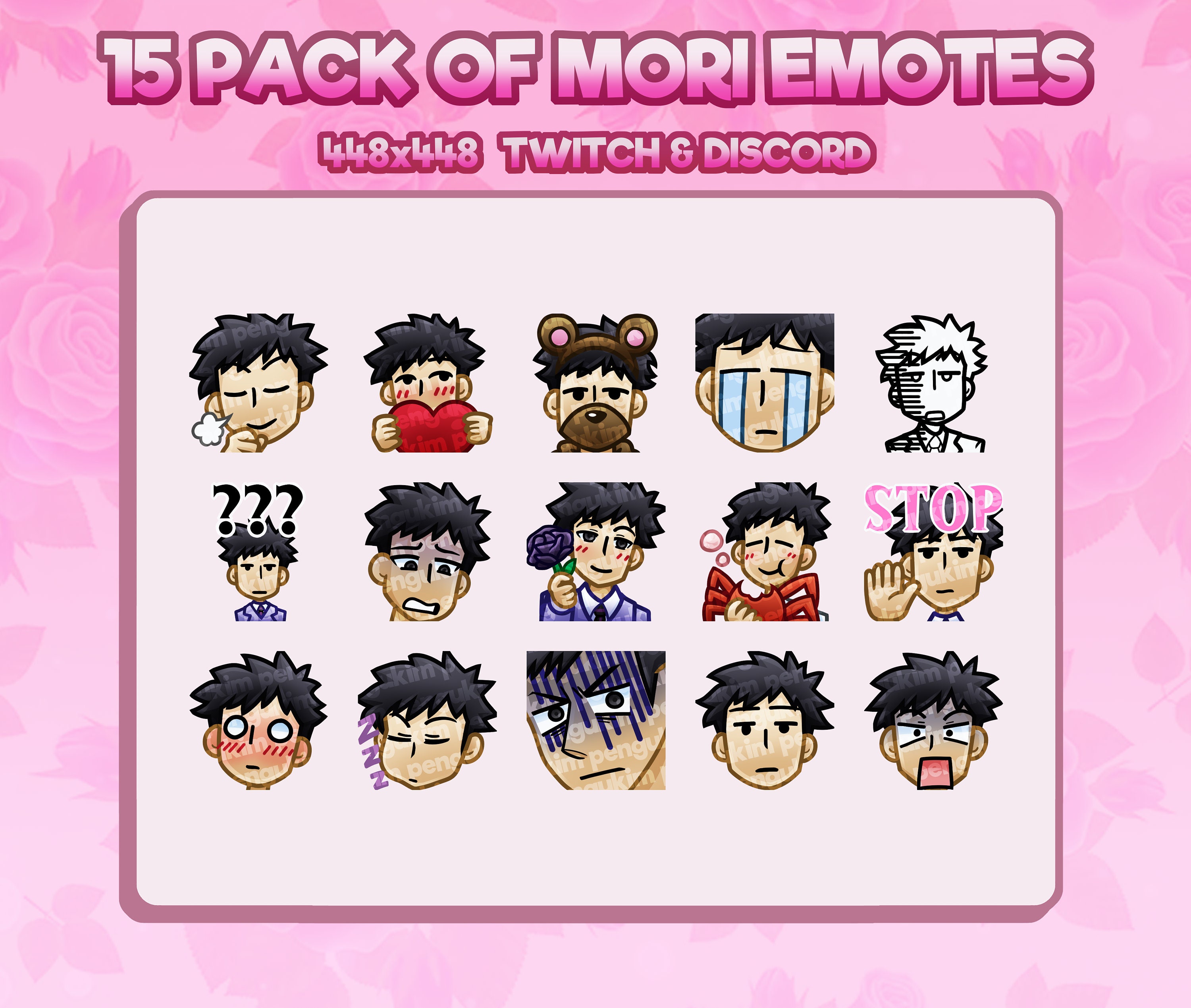 15 OHSHC Mori STATIC Emotes for Twitch, Youtube, Discord ready to Use ...